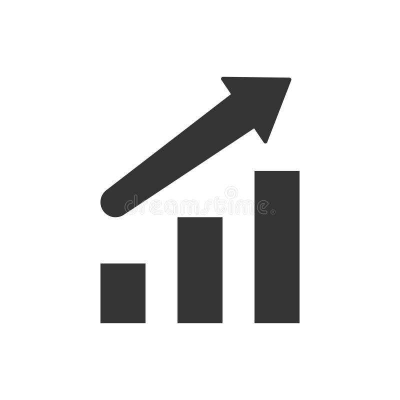 Growth Chart Icon stock vector. Illustration of progress - 129166603