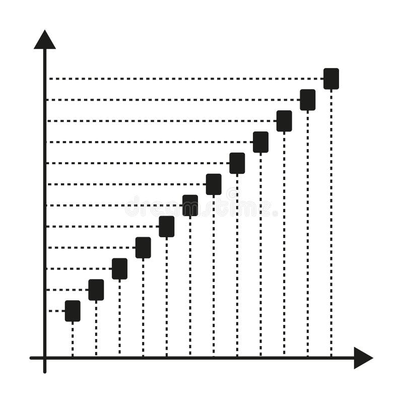 Growth Chart Icon. Statistical Graph Symbol. Vector Lines Design. Black ...