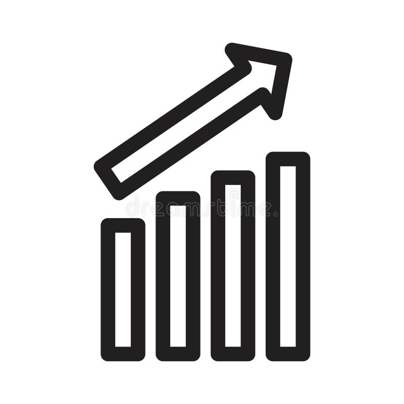 Growth Chart Icon Thin Line Flat Illustration Stock Vector ...