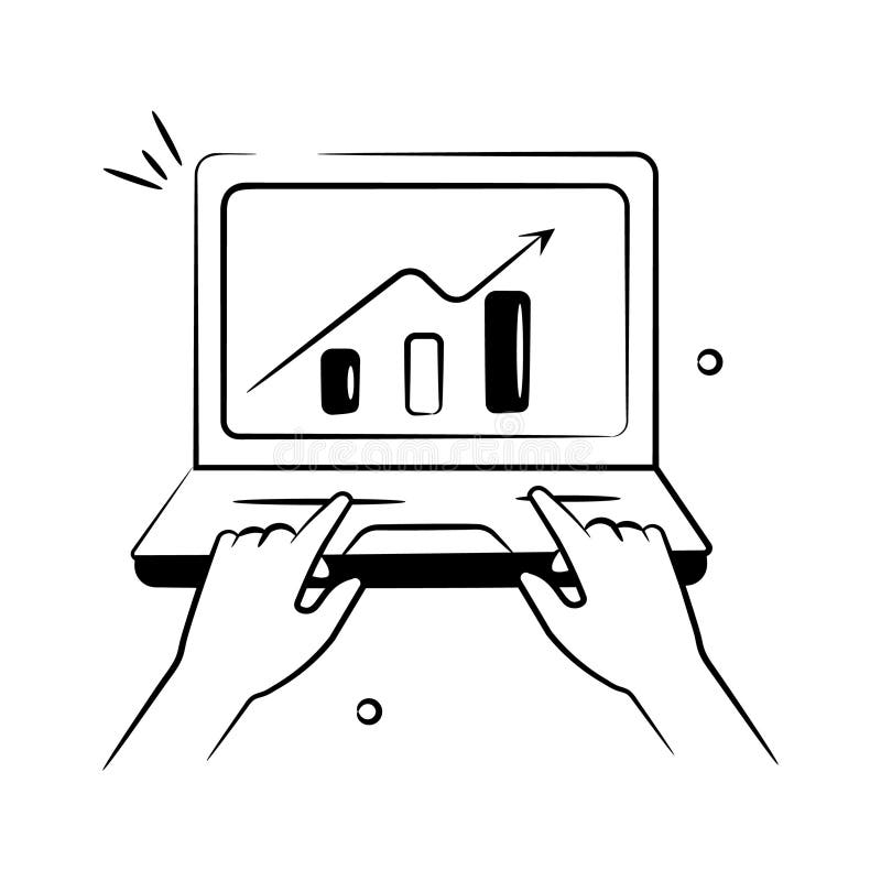 Growth Chart Inside Laptop Showing Concept Icon of Online Analytics or ...