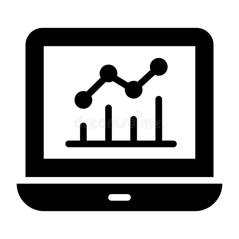Growth Chart Inside Laptop Showing Vector Design of Business Chart in ...