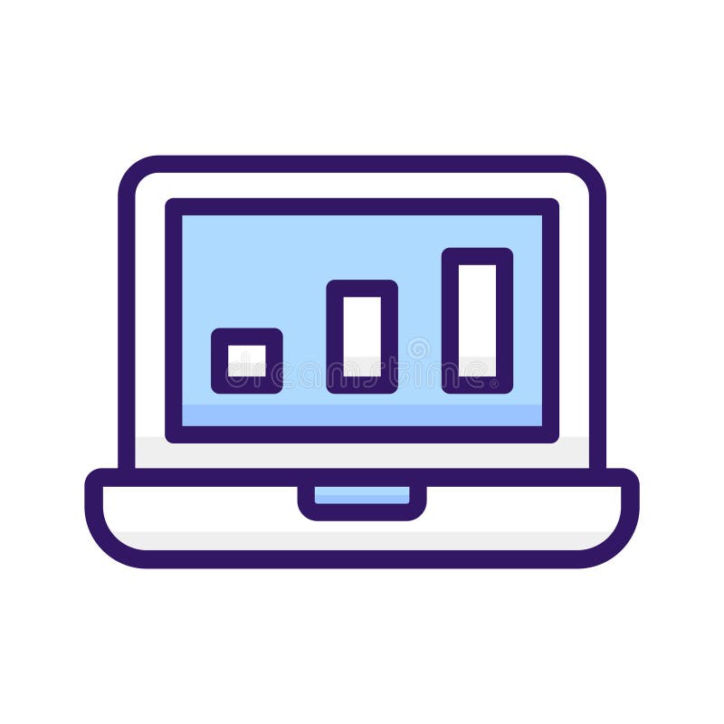 Growth Chart Inside Laptop Showing Vector Design of Business Chart in ...