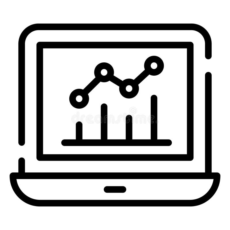 Growth Chart Inside Laptop Showing Vector Design of Business Chart in ...