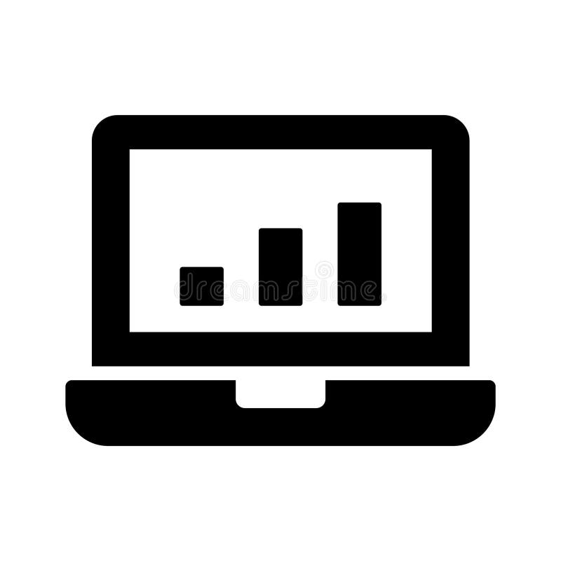 Growth Chart Inside Laptop Showing Vector Design of Business Chart in ...