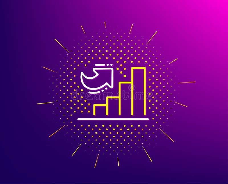 Growth Chart Line Icon. Column Graph Sign. Vector Stock Vector ...