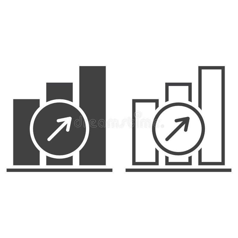 Growth Chart Line Icon, Outline and Solid Vector Sign, Linear Stock ...