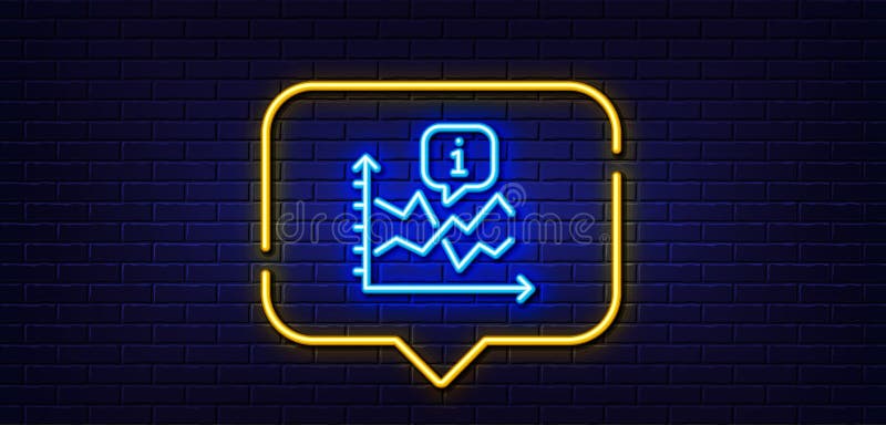 Growth Chart Line Icon. Rise Graph Sign. Neon Light Speech Bubble ...