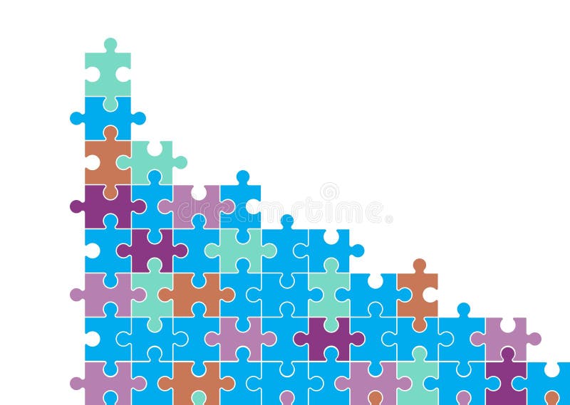 Growth Chart Made of Jigsaw Puzzle Pieces - 3d Rendering Stock ...