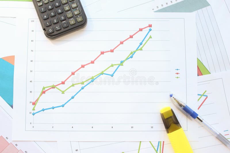 Growth chart markers stock photo. Image of analysis, marker - 71156316
