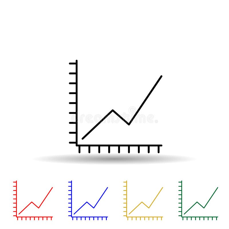 Growth Chart Multi Color Style Icon Simple Thin Line Outline Vector Of Web Icons For Ui And Ux