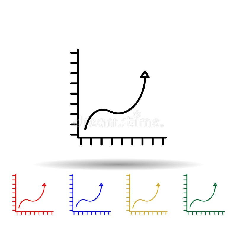 Growth Chart Multi Color Style Icon Simple Thin Line Outline Vector Of Web Icons For Ui And Ux