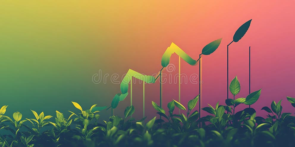 Growth Chart in Nature Abstract Background Image Stock Illustration ...