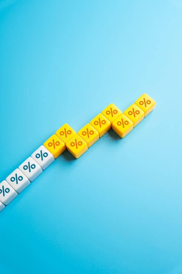 Growth Chart from Percentages. Interest Rate Increase Stock Photo ...