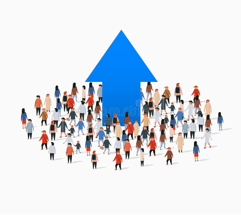 Growth Chart and Progress in People Crowd Stock Vector - Illustration ...