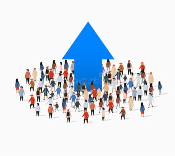 Growth Chart and Progress in People Crowd Stock Vector - Illustration ...