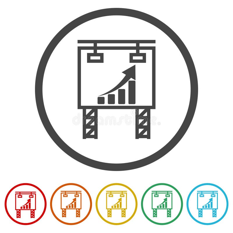 Growth Chart Ring Icon, Color Set Stock Vector - Illustration of ...