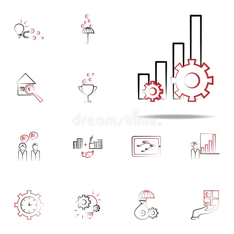 Growth Chart Icon. Elements of Web in Neon Style Icons Stock ...