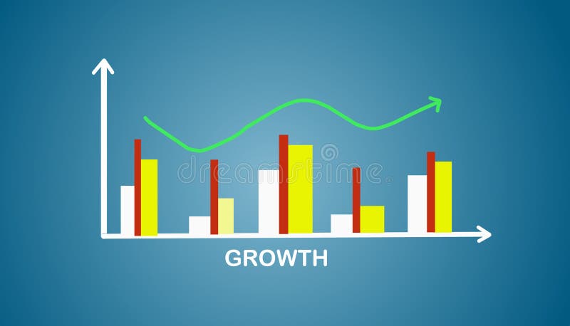 Growth Chart Simple Design Business Stock Vector - Illustration of ...