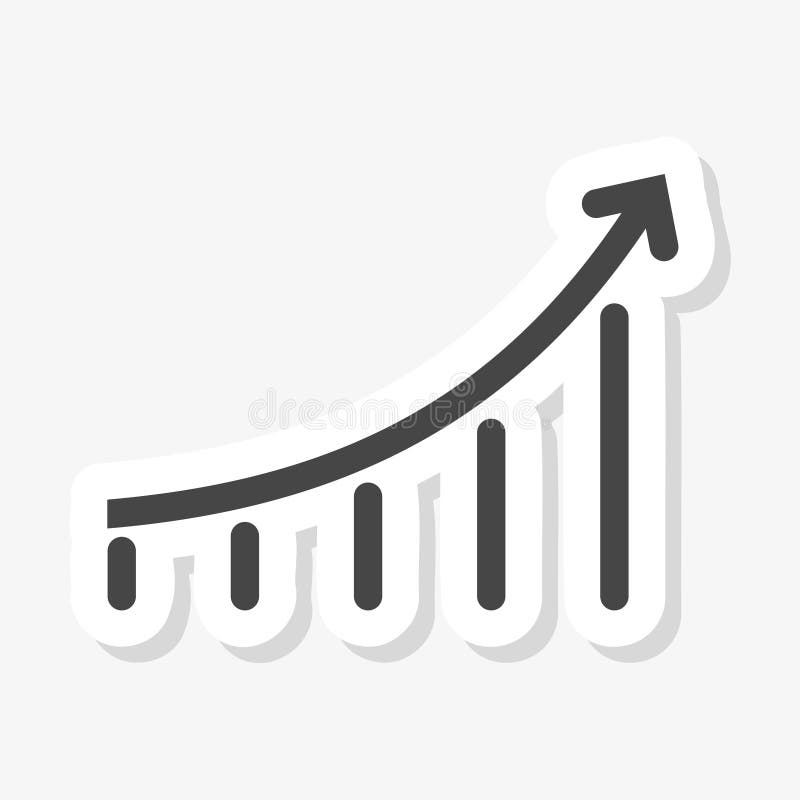 Growth chart sticker stock vector. Illustration of glyph - 130104764