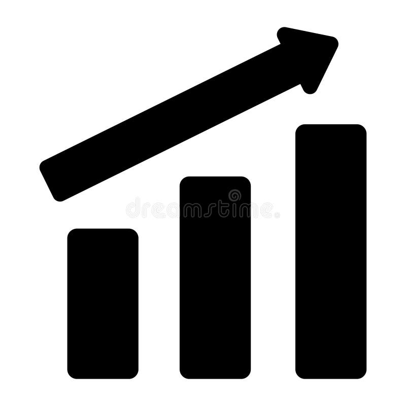 Growth Chart with Up Arrow Vector Icon Trendy Style Stock Vector ...