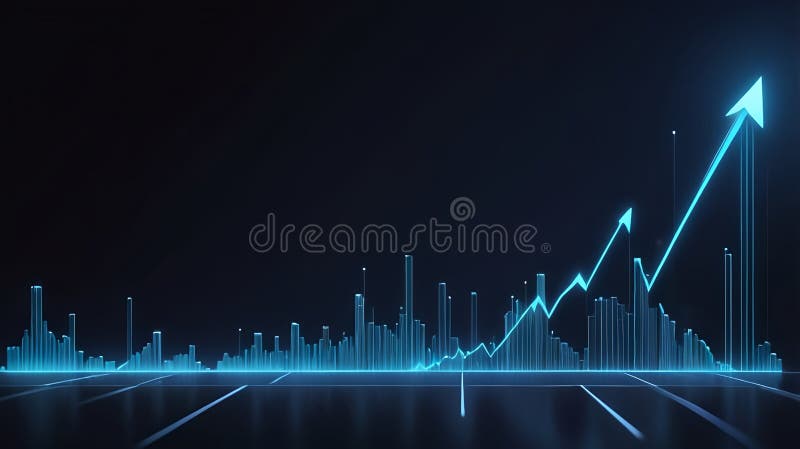 Growth Chart with Upward Arrow Stock Illustration - Illustration of ...