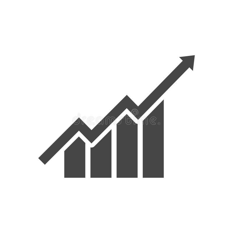 Growth chart - vector icon stock vector. Illustration of graph - 123958621