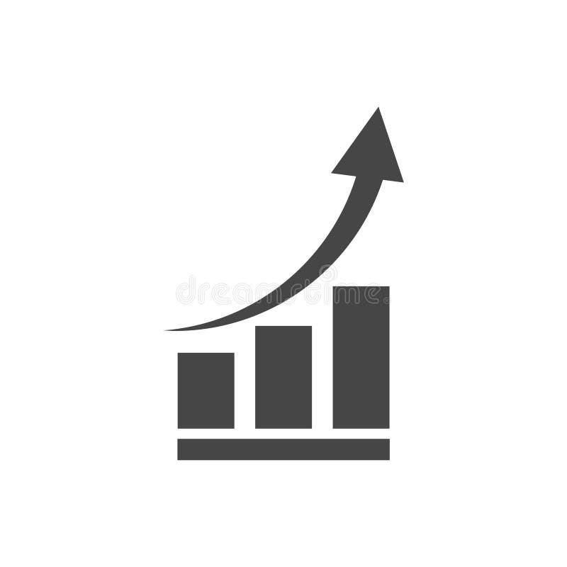 Growth chart - vector icon stock vector. Illustration of human - 123958785