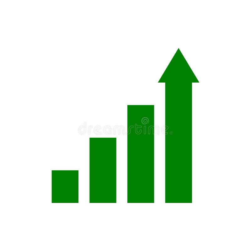 Growth chart - vector icon stock vector. Illustration of arrow - 174747596