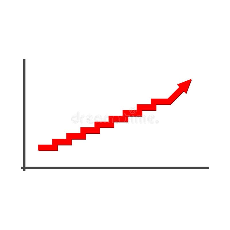 Growth Chart Vector Icon, Graph Icon, Red Graph Sign Stock Vector ...