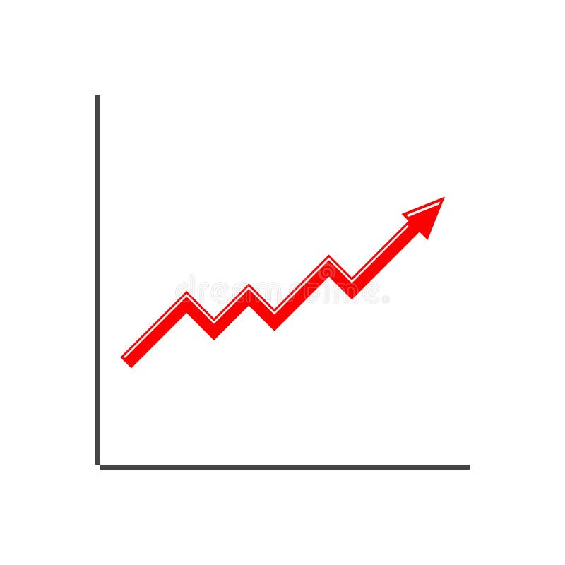Growth Chart Vector Icon, Graph Icon, Red Graph Sign Stock Vector ...