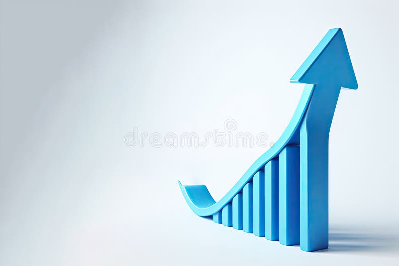 Growth Chart on White Background. Stock Illustration - Illustration of ...
