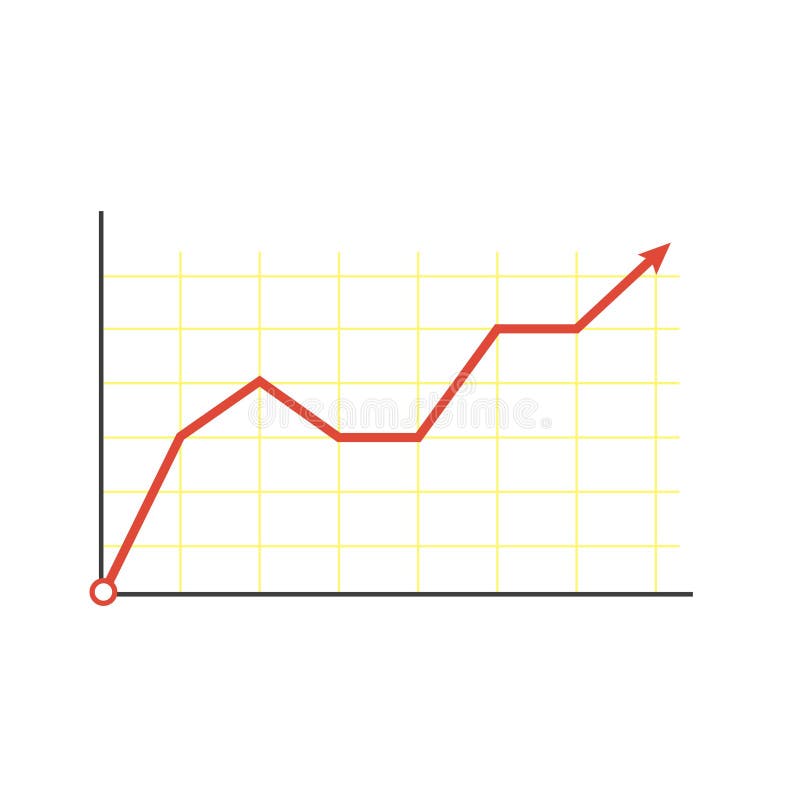 Business Growth Line Graph in Trendy Flat Style Isolated. Vector ...