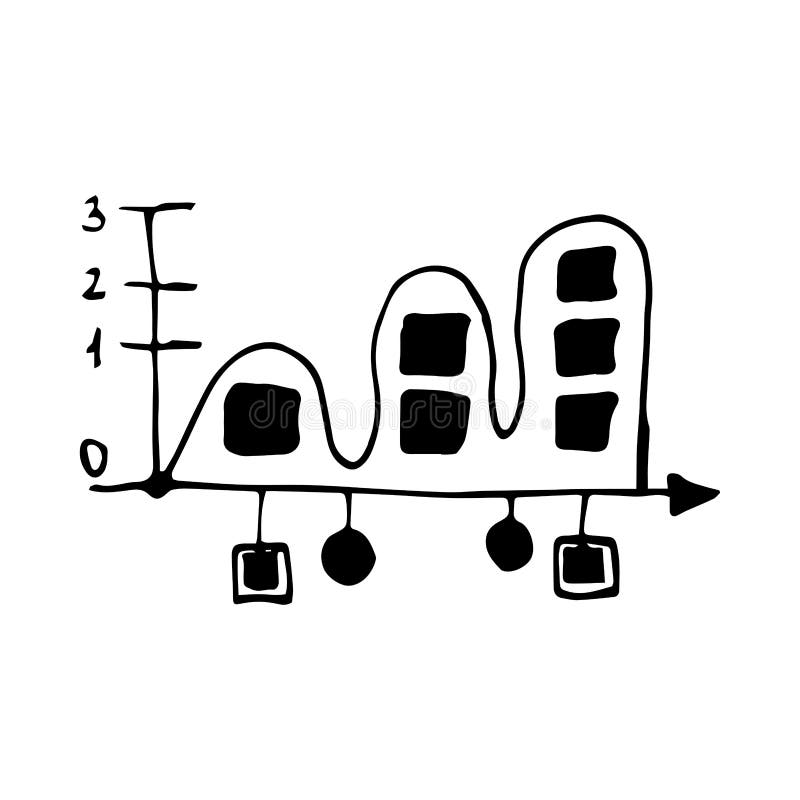 Growth Chart of Your Business. Vector Outline Illustration. Scheme for ...
