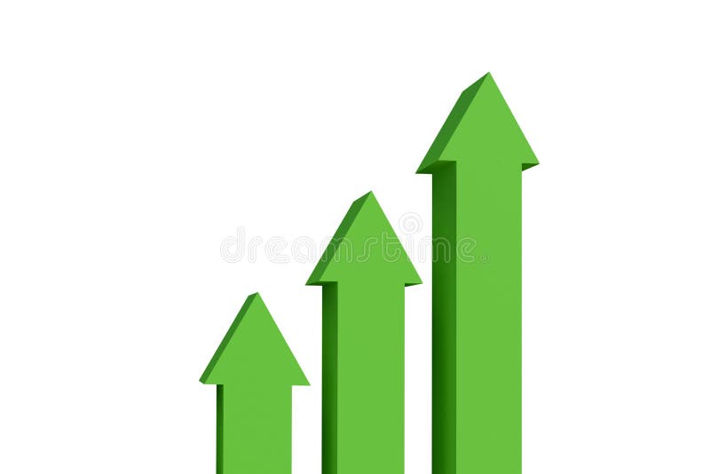 Growth Charts with Arrows - 3d Rendering Stock Illustration ...