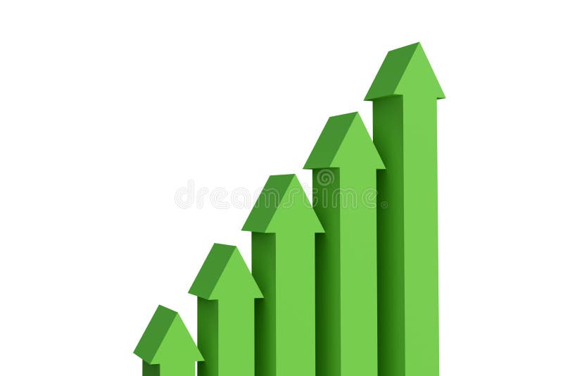 Growth Charts with Arrows - 3d Rendering Stock Illustration ...