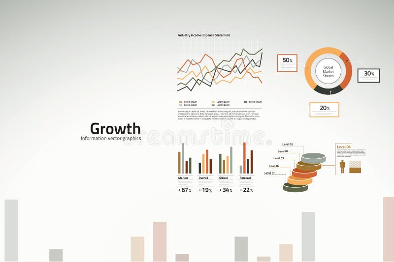 Growth Charts and Graphs for Business Stock Vector - Illustration of ...