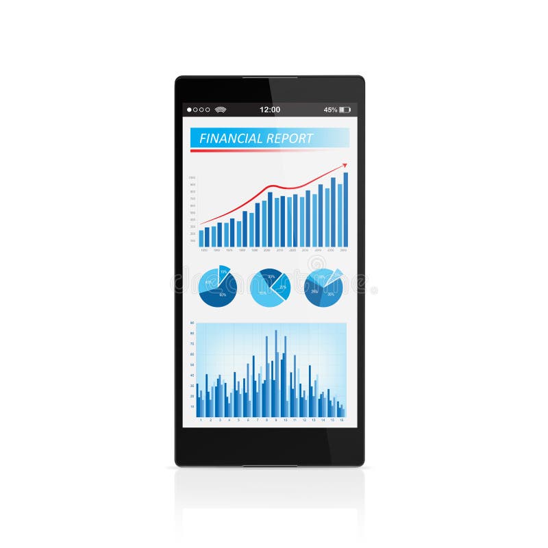 Growth charts stock illustration. Illustration of phone - 69304385