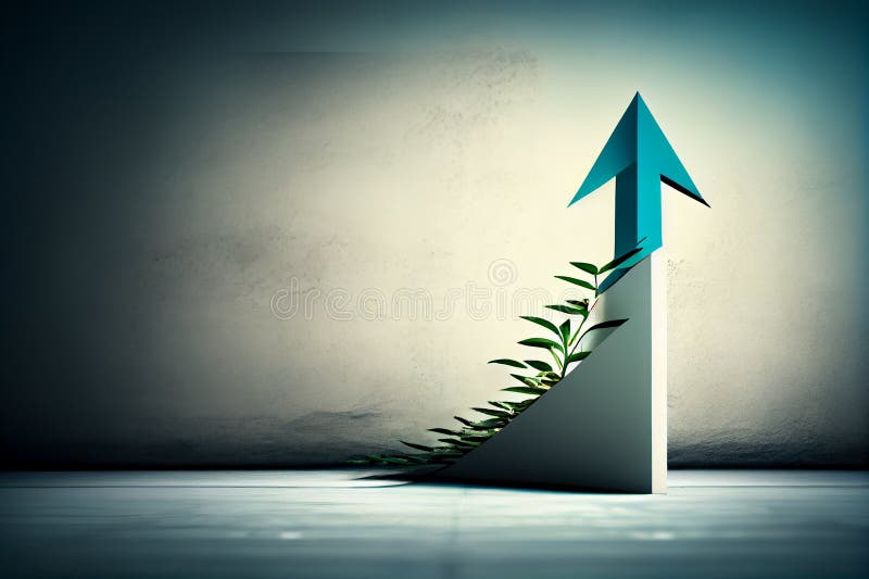 Growth Concept with an Arrow Going Up. Generate Ai Stock Illustration ...