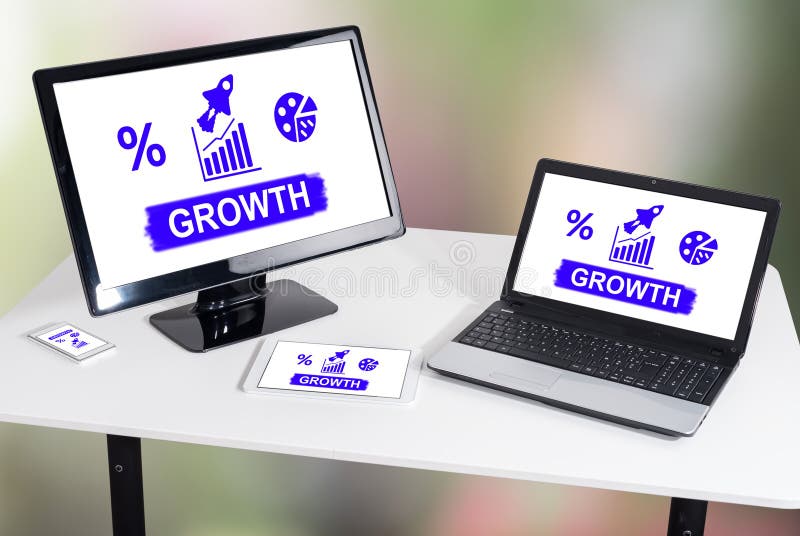 Growth Concept on Different Devices Stock Photo - Image of symbol ...
