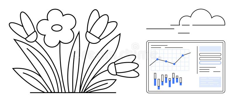 Growth Concept with Flowers and Graph Showing Business Progress in ...