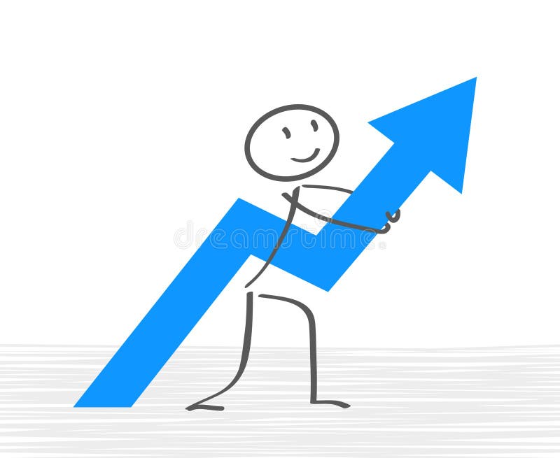 Growth Concept: Man Pull Up an Arrow - Vector Stock Vector ...