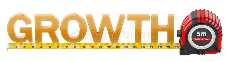 Growth Concept with Measuring Tape, 3D Rendering Stock Illustration ...