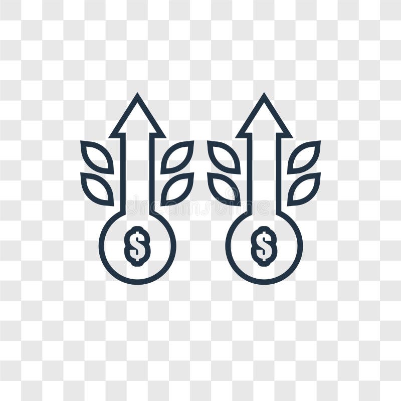 Growth Concept Vector Linear Icon Isolated on Transparent Background ...