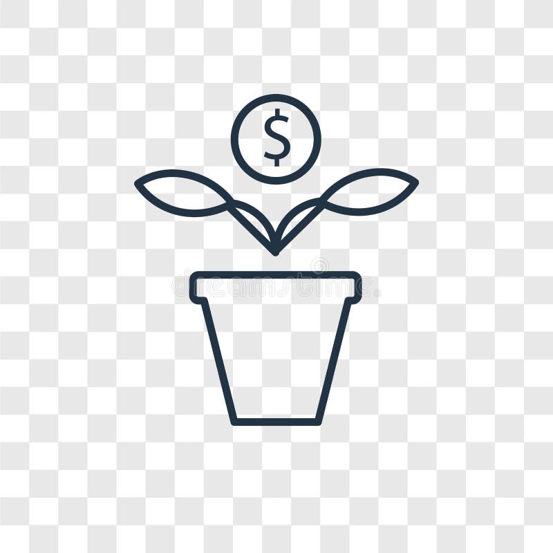 Growth Concept Vector Linear Icon Isolated on Transparent Background ...