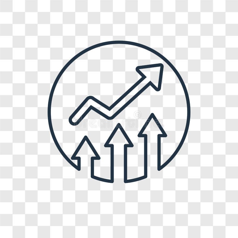 Growth Concept Vector Linear Icon Isolated on Transparent Background ...
