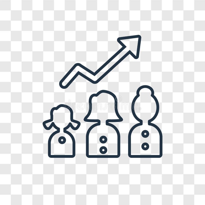 Growth Concept Vector Linear Icon Isolated on Transparent Background ...