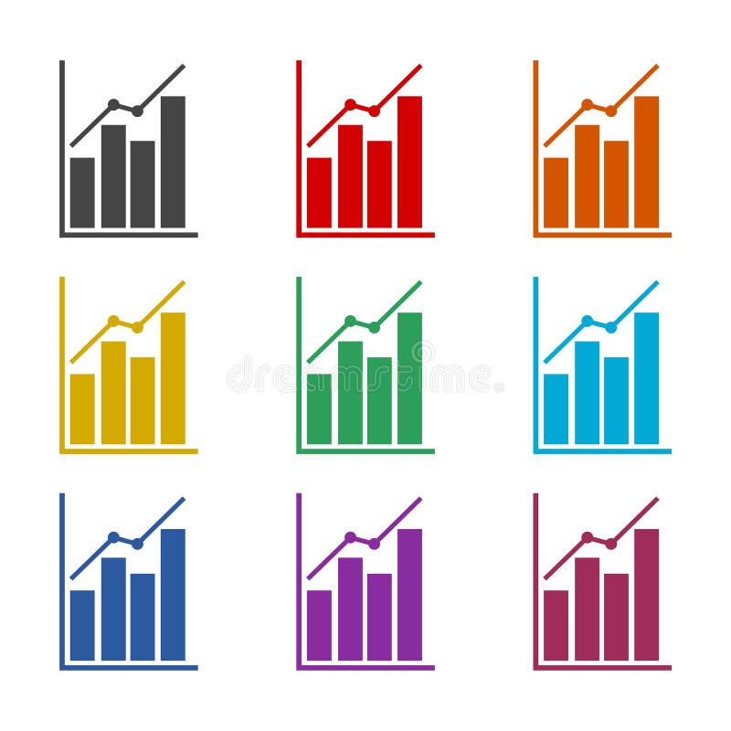 Growth Creative Symbol Concept Color Set Isolated on White Stock Vector ...