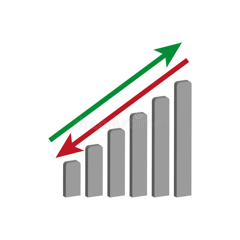 Growth and Decline Chart. Market Trend Analysis. Vector Illustration ...