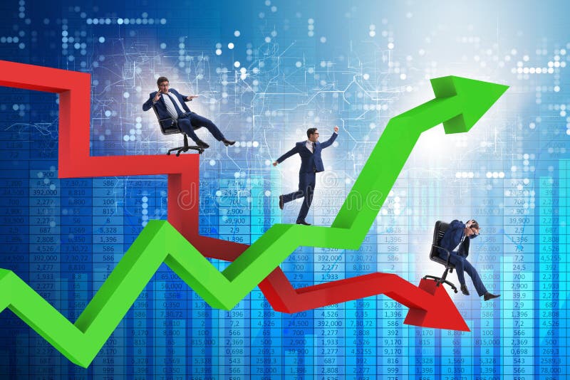 The Growth and Decline Concept with Businessmen Stock Illustration ...