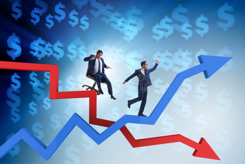 The Growth and Decline Concept with Businessmen Stock Photo - Image of ...
